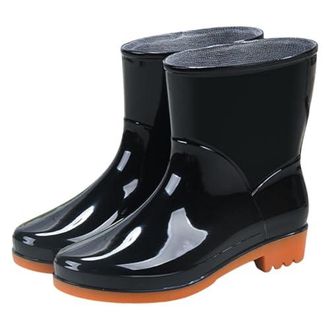 Generic Bottes en caoutchouc mi-mollet pour femme - L&eacute;g&egrave;res et confortables - Polyvalentes - Antid&eacute;rapantes - Faciles &agrave; enfiler et &agrave; enlever - Faciles &agrave; netto