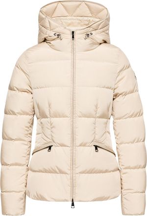 Moncler Moncler Doudoune Courte &Agrave; Capuche Avoce, Femme, Beige, Taille: 00
