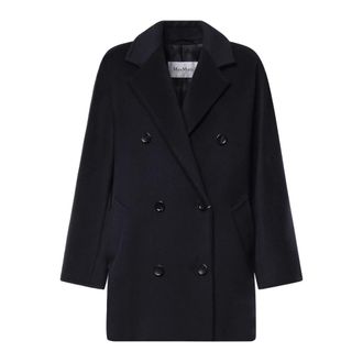 Max Mara Single-Breasted Manteaux - Femme - Manteaux - Bleu - Taille: 38 FR