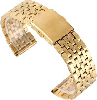 Generic S, 18 mm/20 mm/22 mm Edelstahlarmband, goldenes Band, citurini di Acciaio per orologi Uhren mit 2 Federn, Uhrenersatz