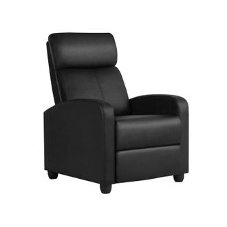 Yaheetech Fauteuil de Relaxation Petit Canap&eacute; Inclinable en Similicuir en 3 Positions 1 Place avec Repose-Pied, pour Salon Chambre Bureau Home cin&eacute;ma, 85 &times; 67