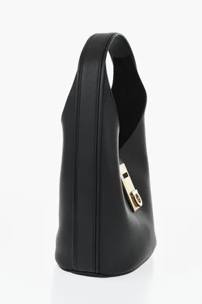 Ferragamo Leather Hobo Bag With Logo Detail Salvatore Ferragamo