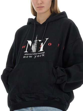 Alexander Wang Oversized Logo Sweatshirt - Black