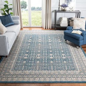 Safavieh Tapis Traditionnel Pour Salon, Salle à manger, Chambre à coucher - Sofia Collection, Tapis à poil court, Bleu et beige, 244 X 335 cm