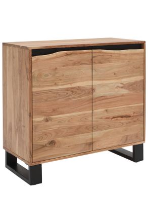 Livetastic Sideboard, Schwarz, Akazie, Holz, Metall, Akazie, Holz, 1 F&auml;cher, 85x80x40 cm, stehend, Schlafzimmer, Schlafzimmer Kommoden