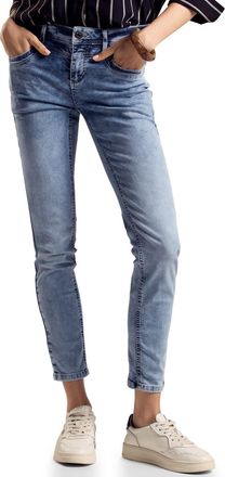 Street One Damen A378133 Jeans im Slim Fit, Light Blue Random Wash, 26W / 28L