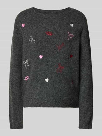 Only Pullover mit floraler Stickerei