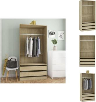 vidaXL Garde-robe Chêne sonoma 100x50x200 cm Bois dingénierie - Armoire - Meuble Rangement - Dressing - Placard - Commode