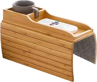 Generic Sofa Armlehre Tablett, Couch Cup Halter Tablettss | Faltbarer Soffa -Tischs-Hack Caddy,CouchsArm Tabletts Tisch Mit Kaffeetassenhalter F&uuml;r Getr&auml;nke, T