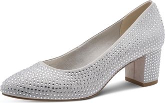 Marco Tozzi Marco Tozzi Damen Pumps weiches Feel Me Fu&szlig;bett weiches Innenfutter Glitzernd, metallic (Silver), 41 EU