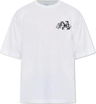 Off-white Homme, Tops, Blanc, Taille: 3XL T-shirt avec logo brod&eacute;
