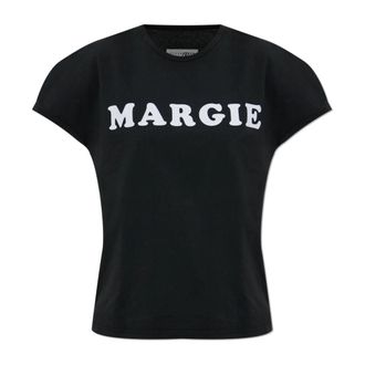 Maison Margiela Margie Logo T-Shirt - - Tops - Damen - Schwarzk - XS
