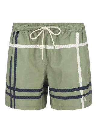 Barbour Herren Badeshorts gr&uuml;n unifarben