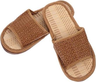 BESPORTBLE TIKODIDA Pantoufles DInt&eacute;rieur Plates en Rotin Naturel Semelle en Bambou Taille 36-37 L&eacute;g&egrave;res et Respirantes Chaussures D&Eacute;t&eacute; Confortables pour Usage Q