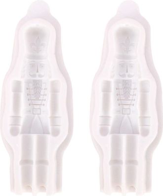 Amosfun 2st&uuml;cke Silikon Nussknacker Soldatenformen Diy Fondant Backform Keksform Schokoladenformen Zum Backen F&uuml;r Weihnachten