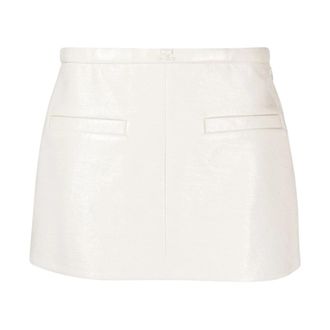 Courr&egrave;ges Heritage A-Linien Minirock aus Vinyl - - Skirts - Damen - Wei&szlig; - S