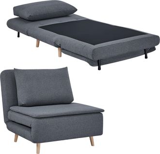 HOMCOM Schlafsessel 3-in-1 Klappbar Extra Breit Schlafsofa mit Bettfunktion, Lendenkissen Dick Gepolstert Relaxsessel mit Verstellbarer R&uuml;ckenlehne, Leinenop