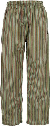 Guru Shop Gestreifte Yogahose, Unisex Baumwoll-Goa-Hose - Gr&uuml;n, Herren, Baumwolle, Size:M