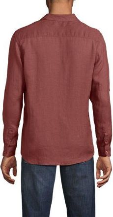Lands End Leinenhemd mit Rollärmeln, Herren, Größe:56-58 regular, Rot, Leinen, by Lands End