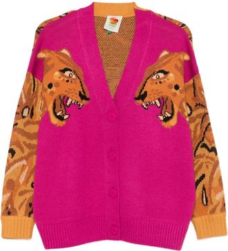 Farm Rio cardigan à motif tigre - Rose