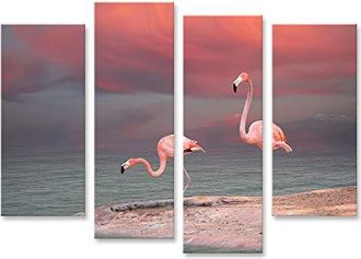 Islandburner Tableaux Tableau flamant rose Cadre sur Toile Impression Photo Affiches