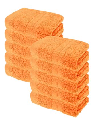 Julie Julsen Bio G&auml;stetuch-Set, 10 G&auml;stet&uuml;cher in 32 Farben erh&auml;ltlich weich und saugstark Orange 30x50 cm