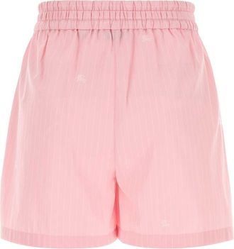 Burberry Womens Embroidered Poplin Shorts Dahliapinkwhitest Exterior: Cotton Pantaloni Trousers
