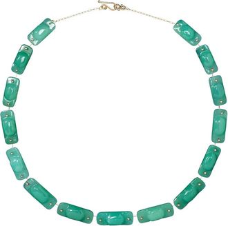 Ten Thousand Things collier Tiles en or 18ct serti de chrysoprase