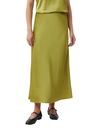 Comma Flie&szlig;ender Satinrock mit Elastikbund