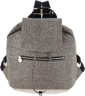 Borbonese Femme, Sacs, Brun, Taille: ONE Size Sac &agrave; dos en tissu technique avec rabat avant