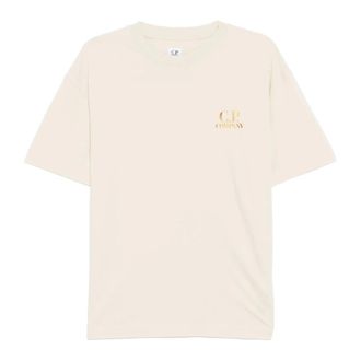 C.P. Company Baumwoll-T-Shirt mit Rundhalsausschnitt - - Tops - Herren - Beige - L