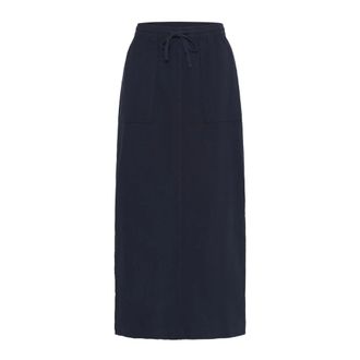 Kaffe Midnight Marine Rock mit Seitenschlitzen - - Skirts - Damen - Blau - XS