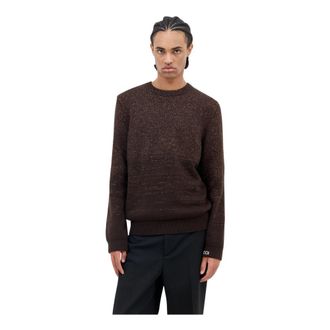 Gucci Pailletten Crewneck Sweater mit Logo Jacquard - - Knitwear - Herren - Braun - M