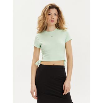 Tommy Jeans T-Shirt DW0DW17902 Grün Slim Fit