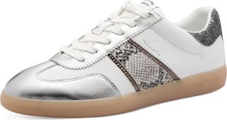 Tamaris Damen Sneaker Low Cut, wei&szlig; (White/Silver),42