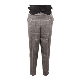 Twinset Wollmischung Karohose - - Trousers - Damen - Schwarzk - S