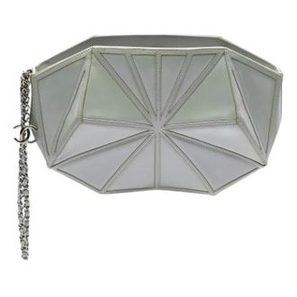 Chanel Sacoche Pre-owned en cuir dagneau &agrave; dragonne - Femme - Pre-owned - Blanc - Taille: ONE Size
