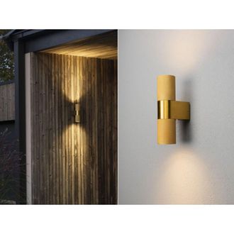 Konstsmide Up and Down Außenwandleuchte temi Aluminium Gold, Höhe 23,5cm