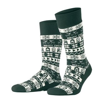 Burlington Chaussettes mi-hautes &agrave; motifs festives pour les f&ecirc;tes - Homme - Sous-v&ecirc;tements - Vert - Taille: ONE Size