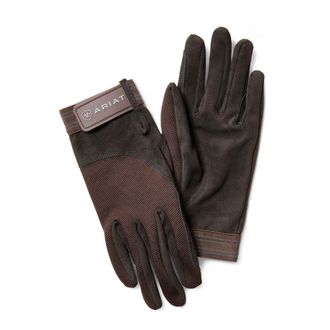 Ariat Tek Grip Gloves in Bark Cotton Twill, Size 8.5, by Ariat