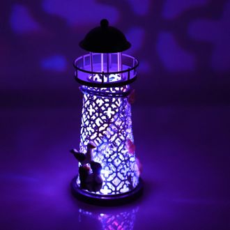 BESPORTBLE DOITOOL Mediterraner Kerzenst&auml;nder Leuchtturm aus Robustem Eisen Kreativer Windlicht kerzenhalter in Dekoratives Maritimes Ornament f&uuml;r Tisch Wohnraum