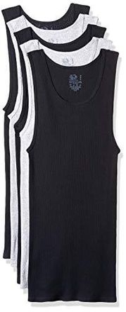 Fruit Of The Loom Mens Dual Defense Black/Gray A-Shirts