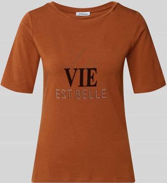 More & More T-Shirt mit Strasssteinbesatz