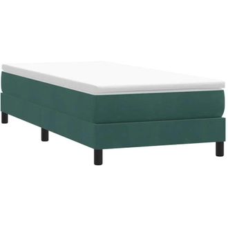 vidaXL Boxspringbett ohne Matratze Dunkelgr&uuml;n 100x220 cm Samt vidaXL