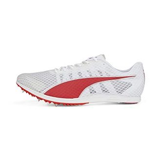 Puma Homme Evospeed Distance 11 Track and Field Shoe, White Red-Metallic Silver, 44 EU