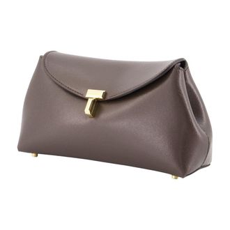 Toteme Womens Leather Clutch Black Cowhide