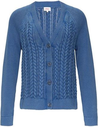 s.Oliver Cardigan Strickjacke Baumwollcardigan mit Zopfmuster