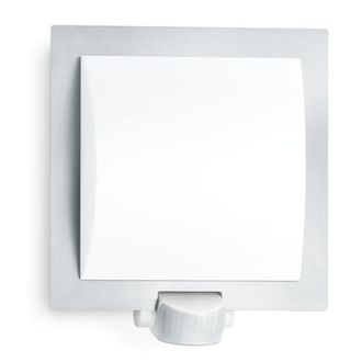 Steinel Au&szlig;enleuchte L 20 S silber, Wandleuchte mit 180&deg; Bewegungsmelder, Max. 10 m Reichweite, schlagfest, E27, Max. 60 W