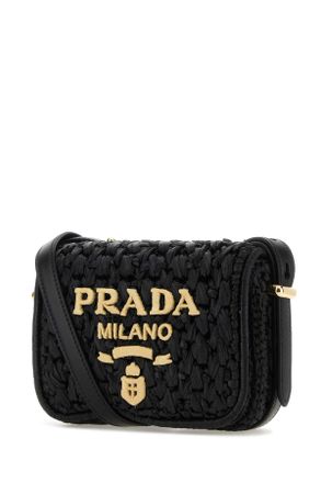 Prada Womens Black Raffia Crossbody Bag Neroc Borse A Tracolla