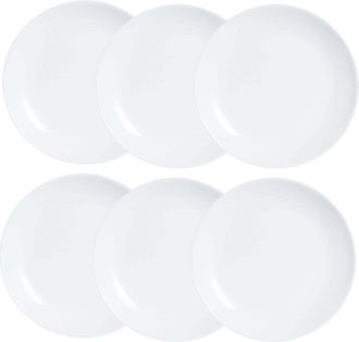 Luminarc Diwali Dessertteller, Opal, 19 cm, Weiß, 6 Stück